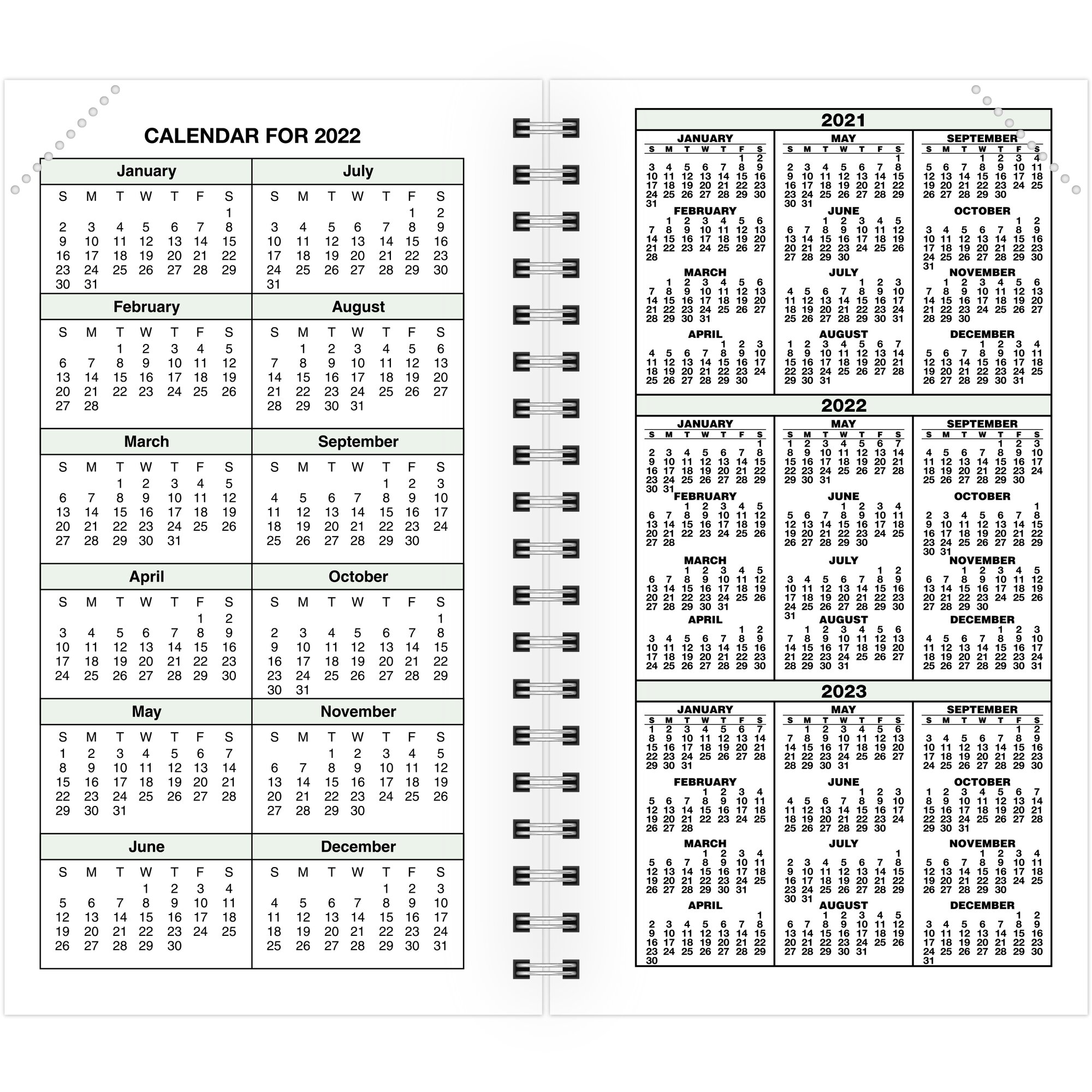 DAY TIMER 2022 ONE Page Per Day Planner Refill Wirebound Compact Size 3 