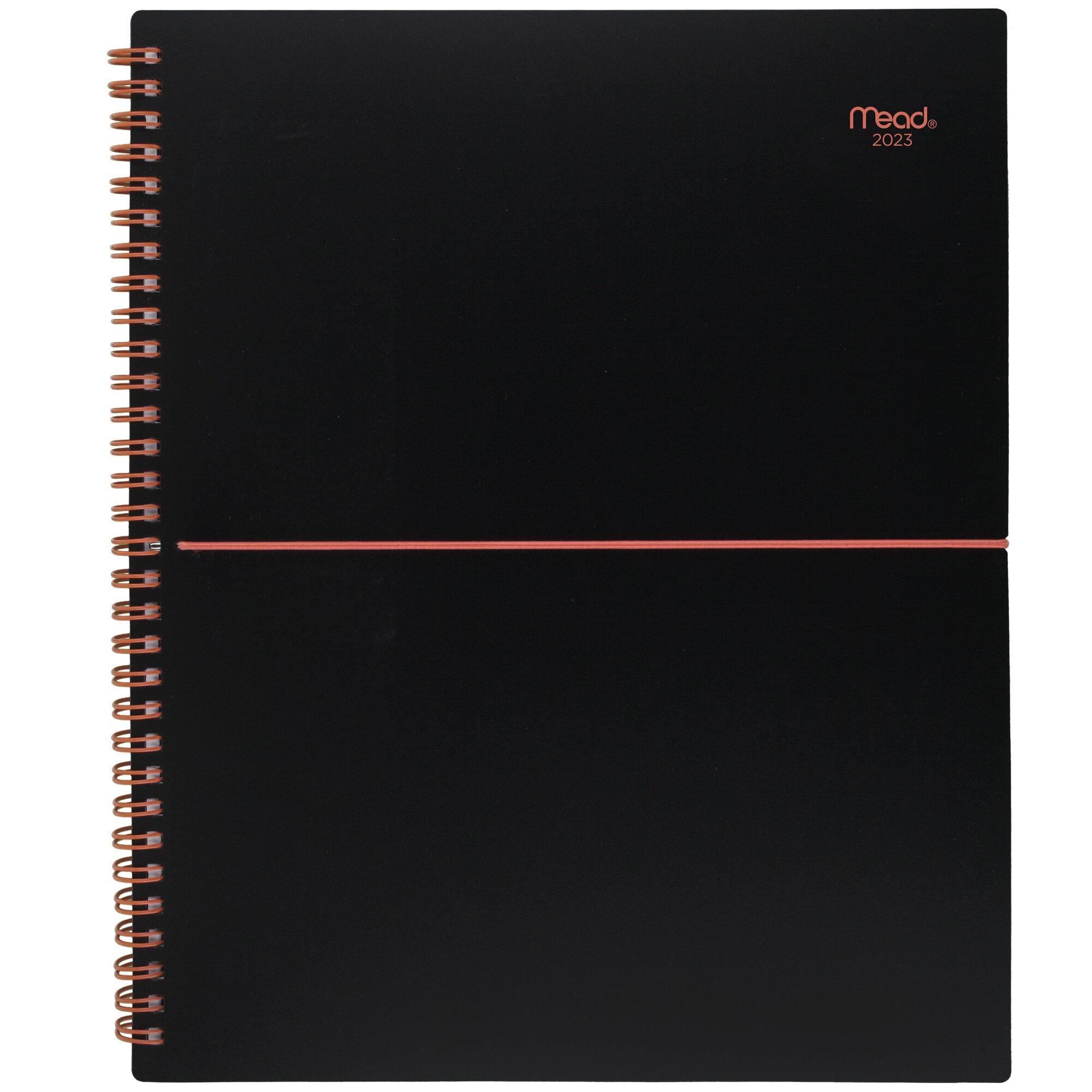 MEAD 2022 2023 BASIC Bungee Weekly Monthly Planner Black With Orange MEAD 2022 2023 BASIC Bungee Weekly Monthly Planner Black With Orange