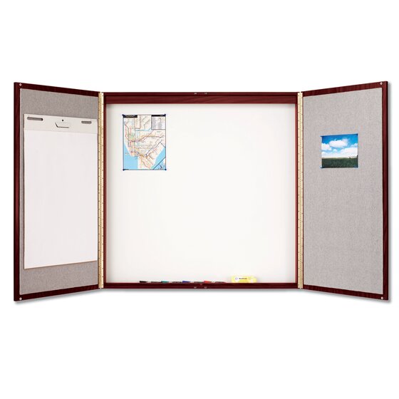 Laminate Conference Room Cabinet, 4' x 4', Whiteboard/Bulletin Board ...