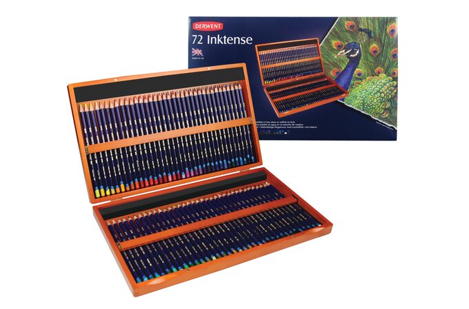Derwent Inktense Pencils, Wooden Box, Set of 72 | Pencils | Derwent