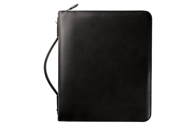 Day-Timer Armorhide Leather Zippered Planner Cover, Black, Folio Size ...