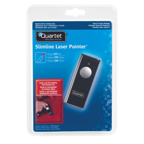 Quartet Slimline Laser Pointer, Class 2, Small Venue, Black | Laser Pointers | Quartet