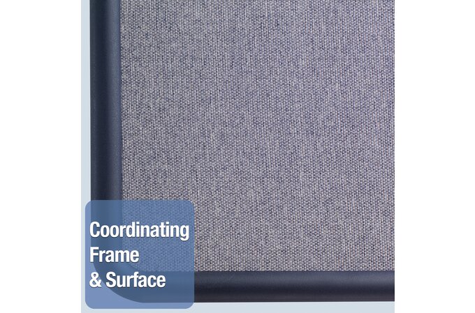 Quartet® Contour® Fabric Bulletin Boards, Blue Fabric with Navy Frame ...