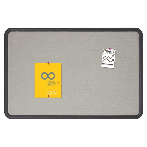 Quartet® Contour® Fabric Bulletin Boards, Gray Fabric with Black Frame ...