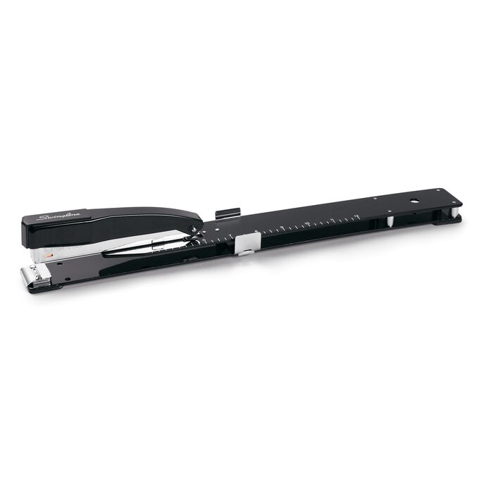 Swingline Long Reach Stapler, 12" Reach, 20 Sheets, Black | Swingline ...