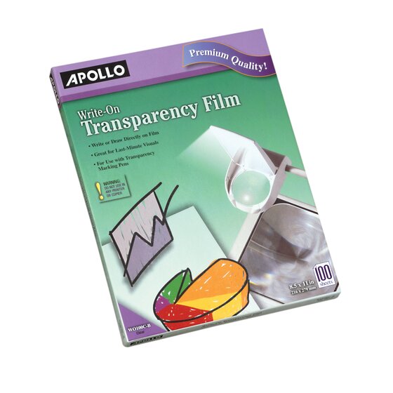 Apollo Write-On Transparency Film, 100 Sheets | Film | Quartet