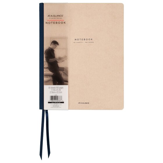 AT-A-GLANCE Signature Collection Casebound Notebook, Ruled, 80 Sheets ...