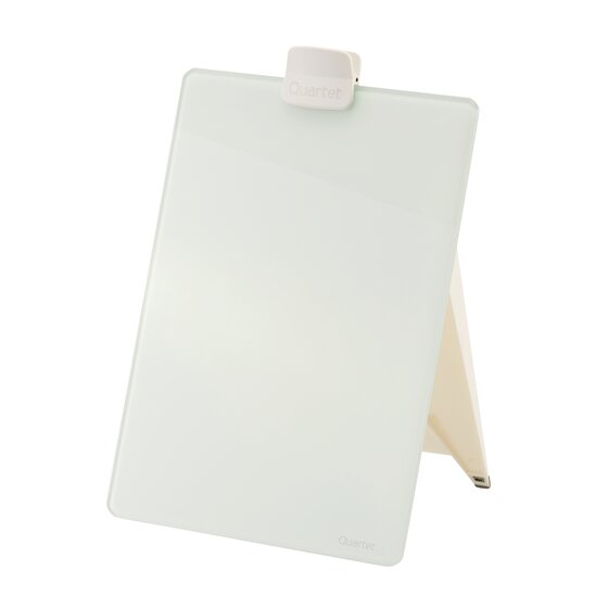 Quartet® Glass Desktop Dry-Erase Easel, 9" x 11", White Surface | Desktop Glass | Quartet