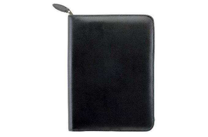 Day-Timer Armorhide Leather Zippered Planner Cover Black, Journal Size ...