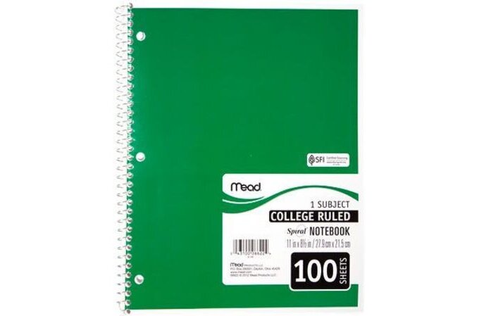 Mead Spiral Notebooks, 1 Subject, College Ruled | College Ruled ...