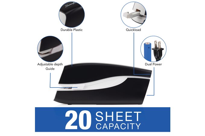 Swingline Portable Electric Stapler, 20 Sheets, Black | Swingline ...