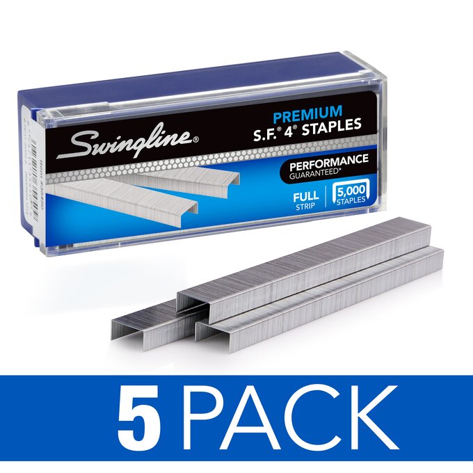 Swingline S.F. 4 Premium Staples, 1/4" Length, 210 Per Strip, 5,000/Box ...