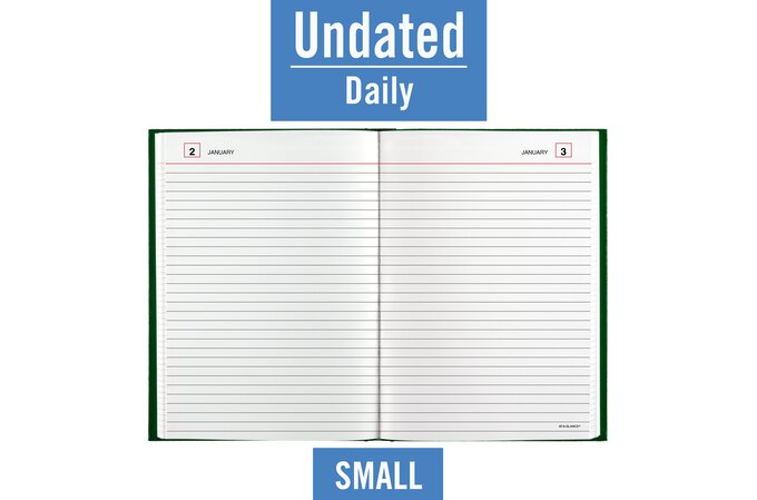 AT-A-GLANCE Standard Diary Daily Diary, Undated, Green, Small, 5 3/4" x ...