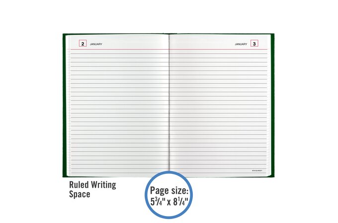 AT-A-GLANCE Standard Diary Daily Diary, Undated, Green, Small, 5 3/4" x ...
