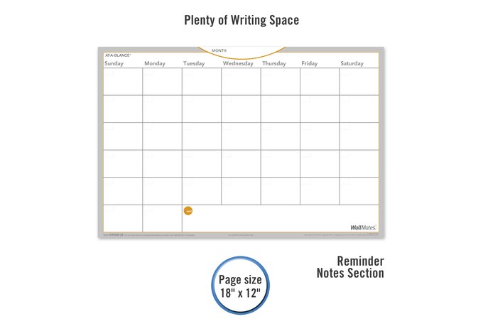 AT-A-GLANCE Undated WallMates Self-Adhesive Dry-Erase Monthly Planning ...