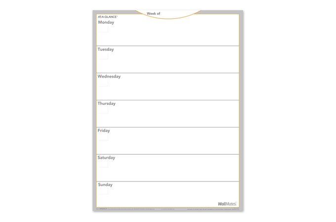 AT-A-GLANCE Undated WallMates Self-Adhesive Dry-Erase Weekly Planning ...