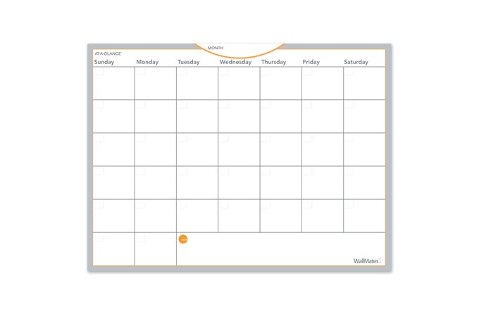AT-A-GLANCE Undated WallMates Self-Adhesive Dry-Erase Monthly Planning ...