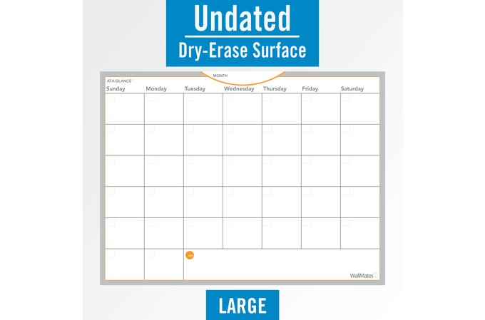 AT-A-GLANCE Undated WallMates Self-Adhesive Dry-Erase Monthly Planning ...
