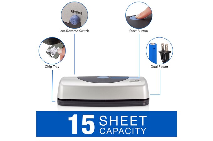 Swingline Electric Portable Desktop Punch, 3 Holes, 8 1/2" Centers, 15 ...