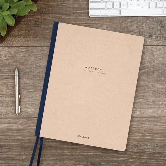 AT-A-GLANCE Signature Collection Casebound Notebook, Ruled, 80 Sheets ...