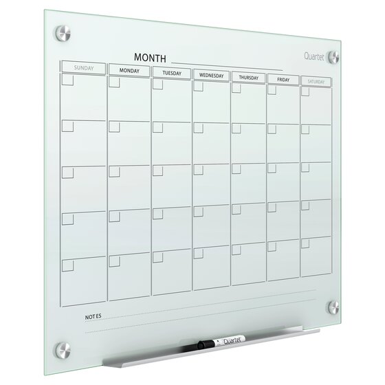 Quartet Infinity® Magnetic Glass Dry-Erase Calendar Boards | Calendar ...