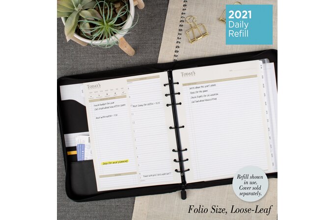 AT-A-GLANCE Undated Daily Planner Refill, Loose-Leaf, Folio Size, 8 1/2 ...