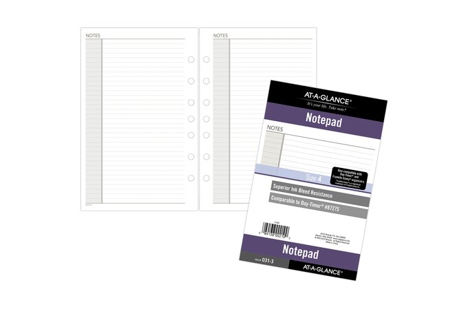 AT-A-GLANCE Undated Notepad, Loose-Leaf, Desk Size, 5 1/2" x 8 1/2 ...