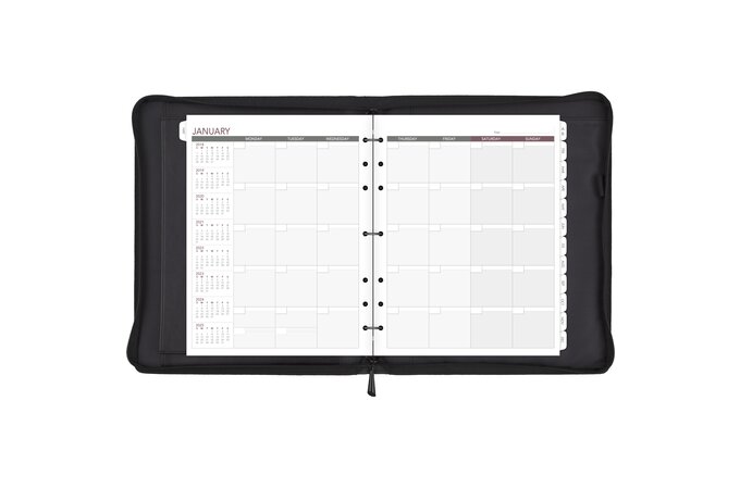 AT-A-GLANCE® Undated Deco Slim Profile Starter Set, 3-Ring, Black ...