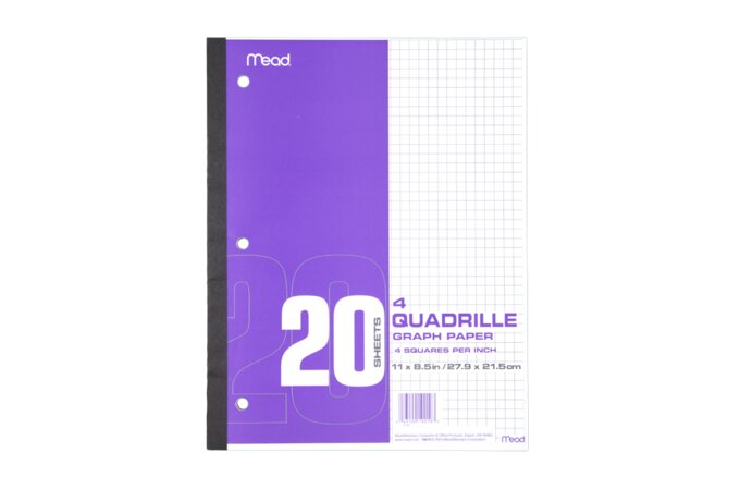 Mead Q4 Paper Tablet, Graph Ruled, 20 Sheets, 11" x 8 1/2" | Filler ...