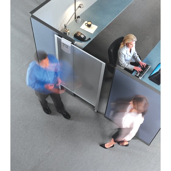Quartet Workstation Privacy Screen, 38" x 64", Rolling, Full Length ...