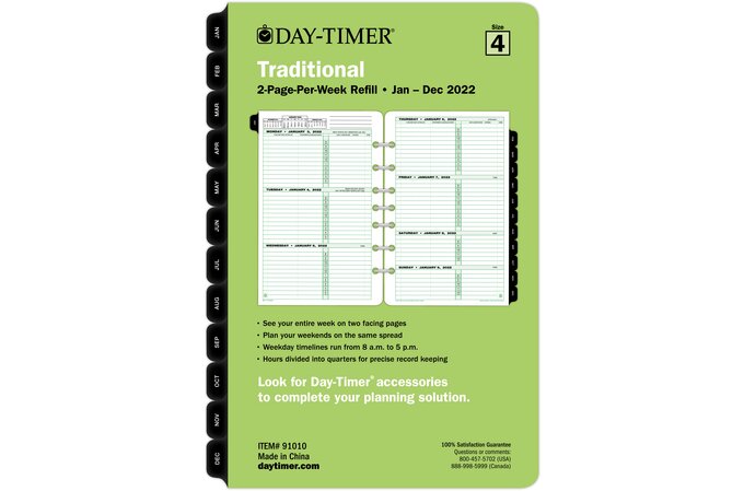 Day-Timer Two Page Per Week Original Planner Refills, 5 1/2" x 8 1/2 ...