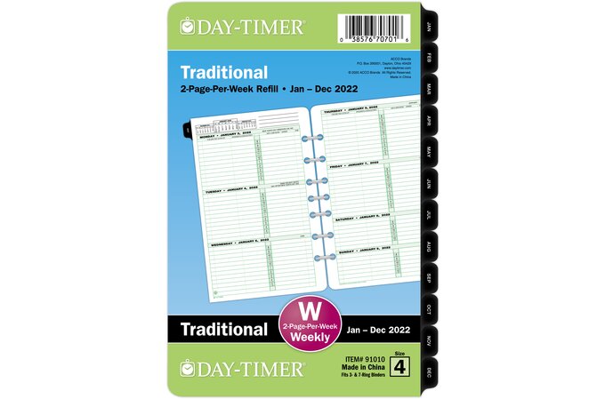Day-Timer Two Page Per Week Original Planner Refills, 5 1/2" x 8 1/2 ...