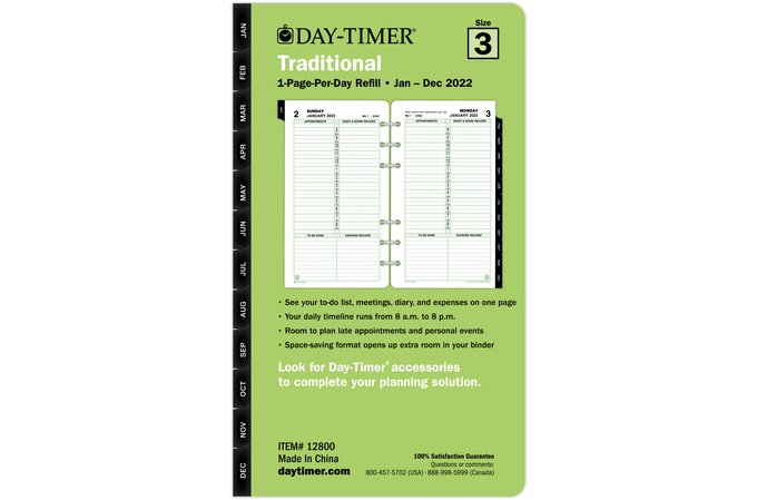 Day Timer 2022 One Page Per Day Planner Refill Loose Leaf Portable day-timer-2022-one-page-per-day-planner-refill-loose-leaf-portable
