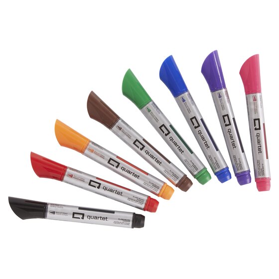Quartet Premium Glass Board Dry-Erase Markers, Bullet Tip, Assorted ...