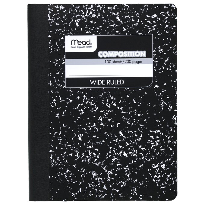 Mead Black Marble Composition Books, Wide Ruled | Composition Notebooks ...