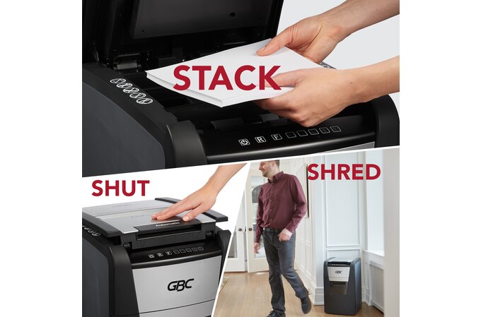 GBC AutoFeed+ Home Office Shredder, 150X, Micro-Cut, P-4, 150 Sheets ...