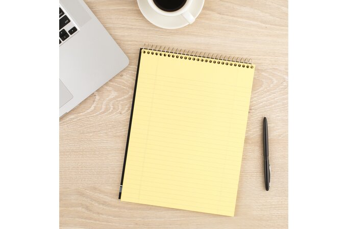 Cambridge® Topbound Stiff-Back Wide Ruled Notebook, 70 Sheets, Navy ...