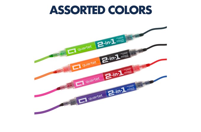 Quartet 2-in-1 Dry-Erase Kit, Chisel/Fine Tip Dry-Erase Markers, Eraser ...