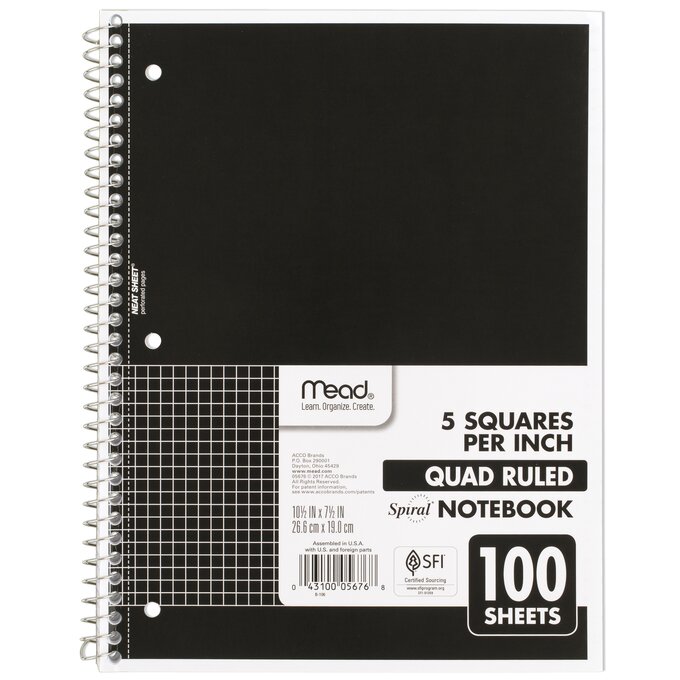 Mead Spiral Notebooks, 1 Subject, College Ruled | College Ruled ...