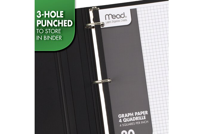 Mead Q4 Paper Tablet, Graph Ruled, 20 Sheets, 11" x 8 1/2" | Filler ...