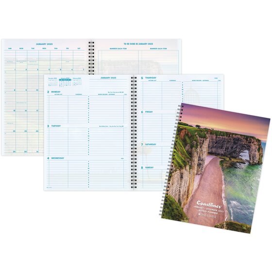 Day Timer Coastlines 2023 Two Page Per Week Planner Refill Wirebound day-timer-coastlines-2023-two-page-per-week-planner-refill-wirebound