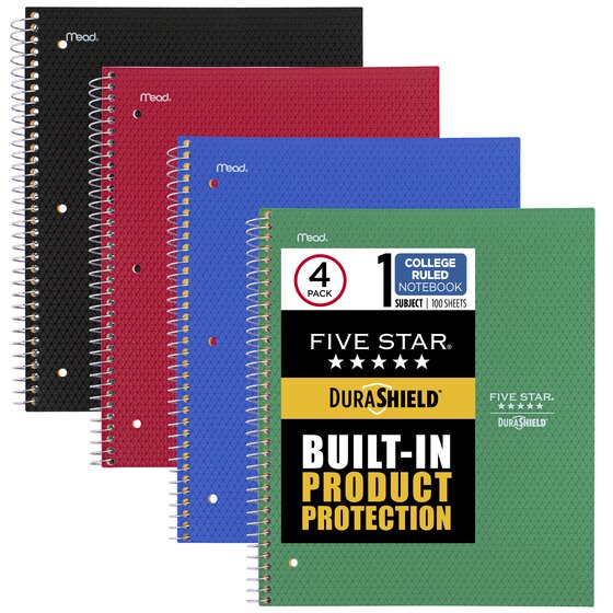Five Star® DuraShield™ Notebook with Antimicrobial Front Cover Plus ...