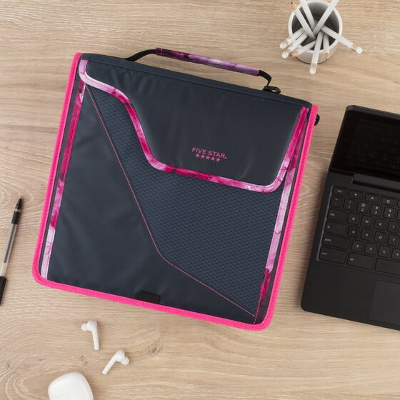 Five Star® 3" Sewn Zipper Binder Plus Removable Padded Case, 850 Sheet ...