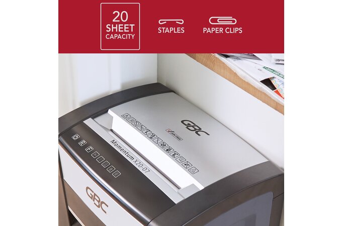 GBC Momentum Paper Shredder, X20-07, Micro-Cut, P-4, Anti-Jam, 20 ...