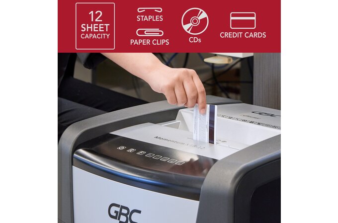 GBC Momentum Paper Shredder, M12-12, Micro-Cut, Anti-Jam, 12 Sheets ...