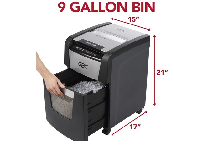GBC AutoFeed+ Home Office Shredder, 100X, Micro-Cut, P-4, 100 Sheets ...