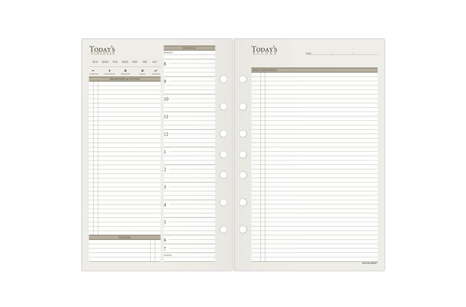 AT-A-GLANCE Undated Daily Planner Refill, Loose-Leaf, Desk Size, 5 1/2 ...
