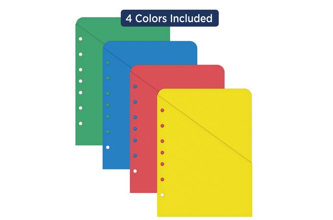 AT-A-GLANCE File Pockets, 7 Ring, Desk Size, 5 1/2" x 8 1/2", 4 Pack ...