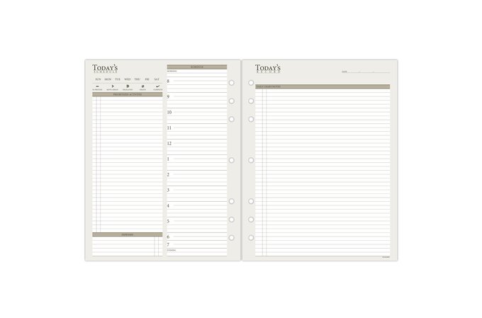 AT-A-GLANCE Undated Daily Planner Refill, Loose-Leaf, Folio Size, 8 1/2 ...