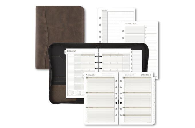 AT-A-GLANCE Undated Daily Planner Refill, Loose-Leaf, Folio Size, 8 1/2 ...